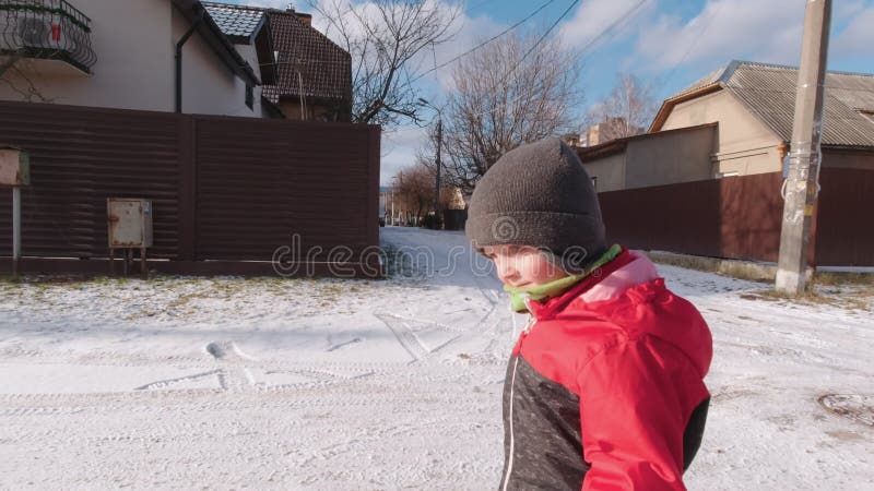 The Boy is Crying Outdoors stock video. Video of walk - 239647897