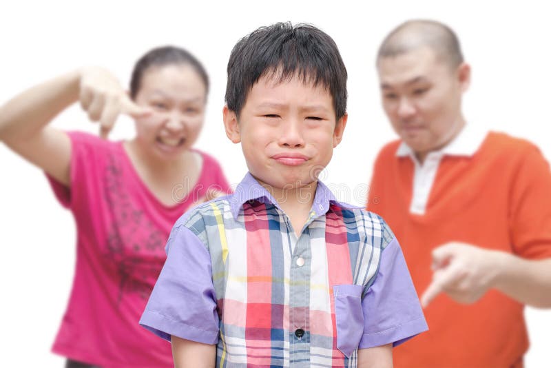 Boy Crying while Parents Scold Him Stock Image - Image of home, child ...