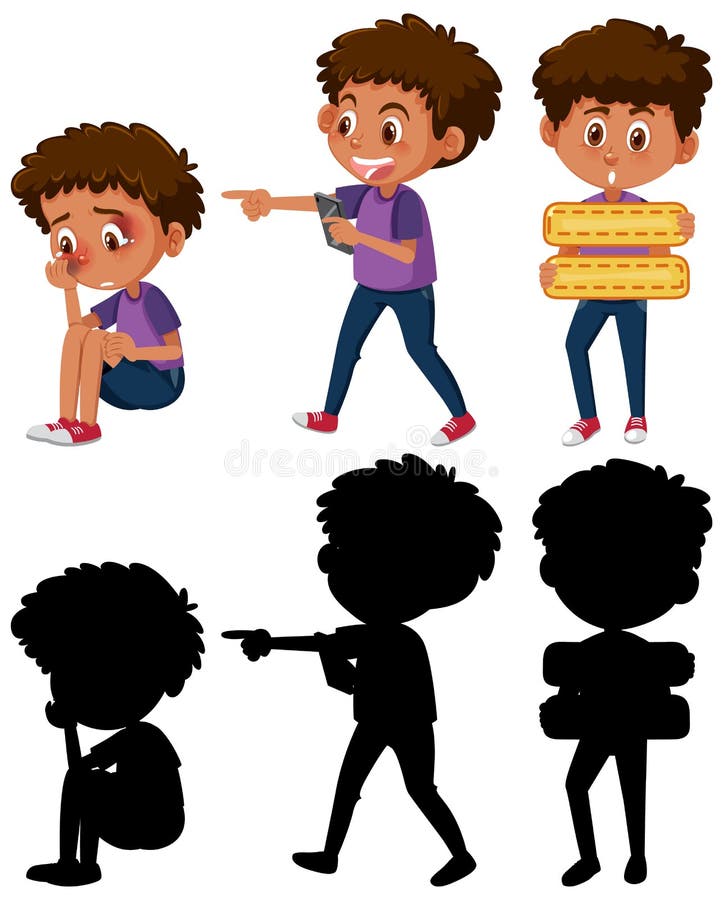 A Boy Crying because Two Boys Bullying Him Stock Vector - Illustration ...
