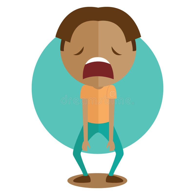 Boy Crying. Vector Illustration Decorative Design Stock Vector ...