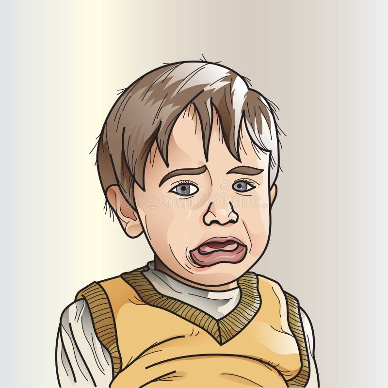 Boy Crying. Vector Illustration Decorative Design Stock Vector ...