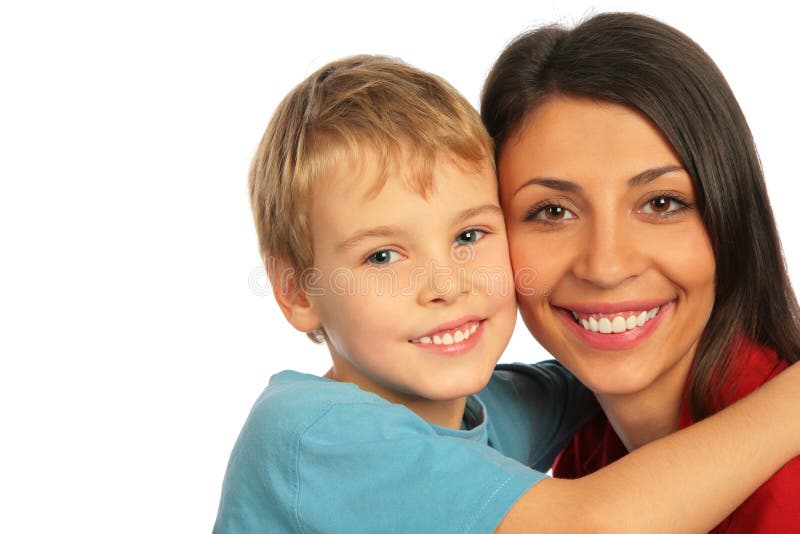 Boy cuddle woman. stock photo. Image of healthy, care - 7891194