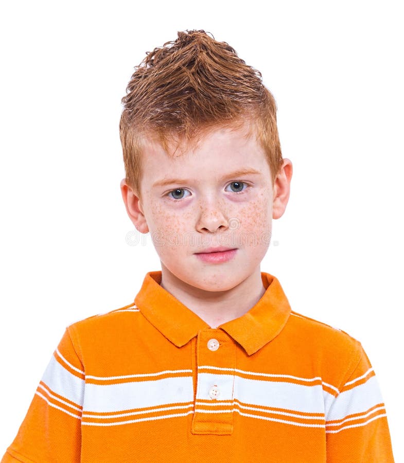 Cute red-haired boy stock image. Image of friendly, funny - 43546529