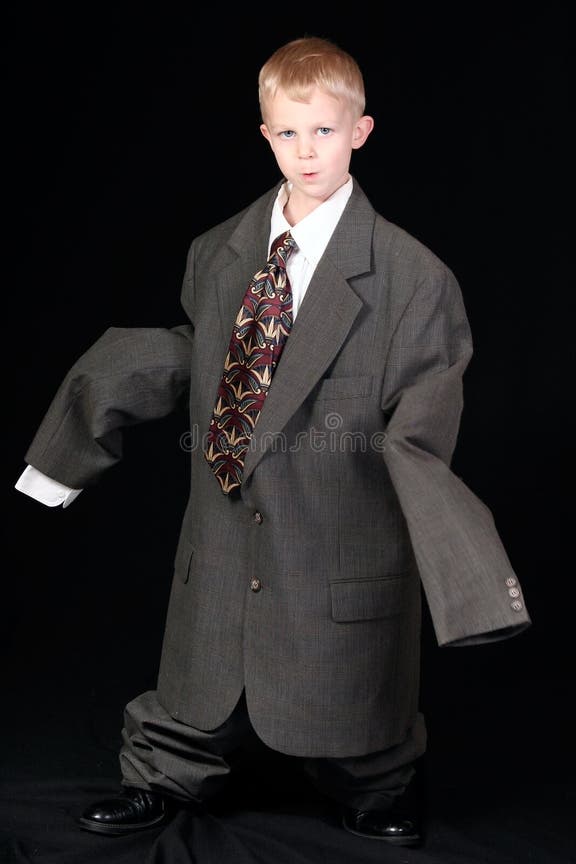 Boy in Dad s Business Suit stock photo. Image of career - 3906808