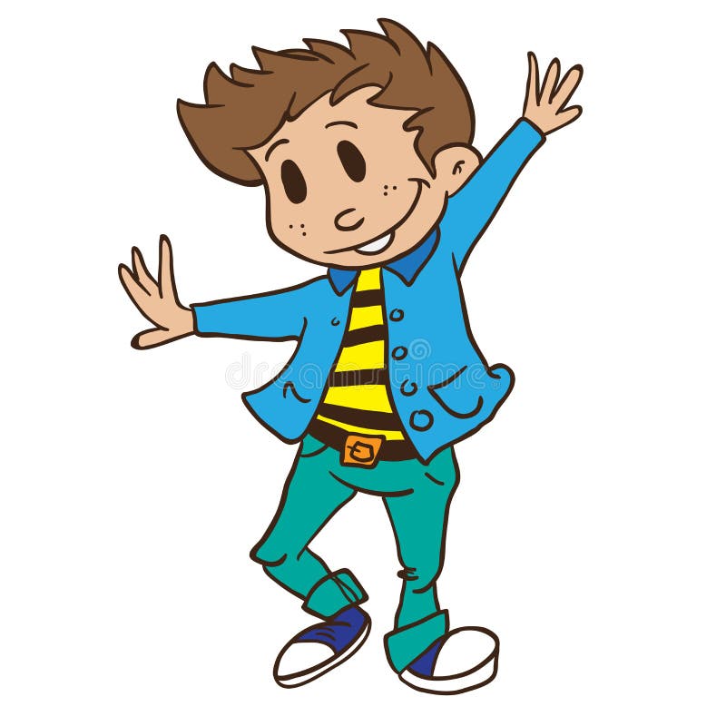 Boy dancing stock vector. Illustration of teenager, cartoon - 69892708