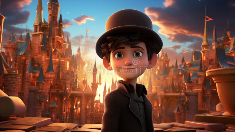 Boy Detective, Frame from Cartoon 3D. Portrait Stock Illustration ...