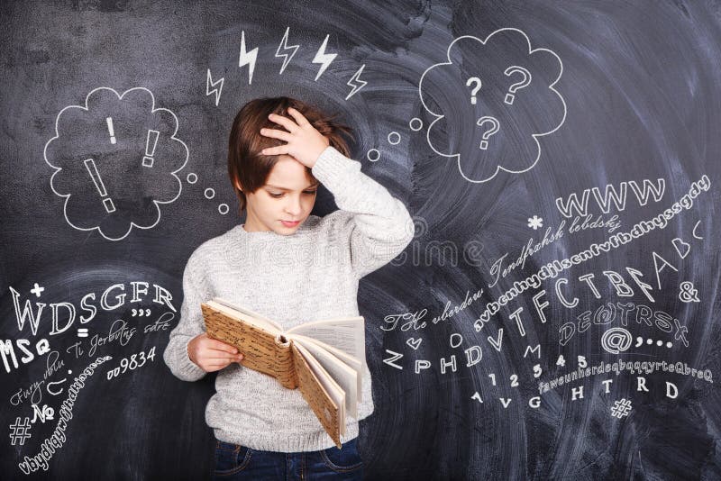 The Boy Did Not Know the Answer To the Question Stock Photo - Image of ...