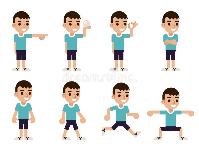 Different Poses Boy Stock Illustrations – 2,953 Different Poses Boy ...