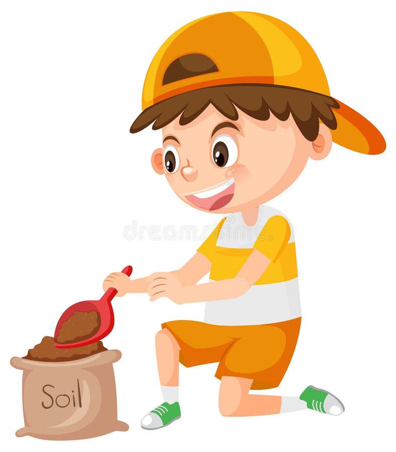 Child Digging Garden Stock Illustrations – 137 Child Digging Garden ...