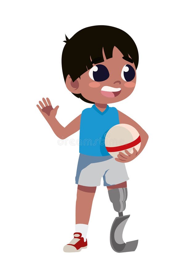 Boy disability with ball stock vector. Illustration of cute - 297357335