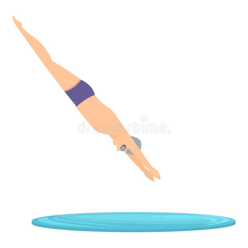 Boy Dive in Pool Icon Cartoon Vector. Float Play Stock Vector ...