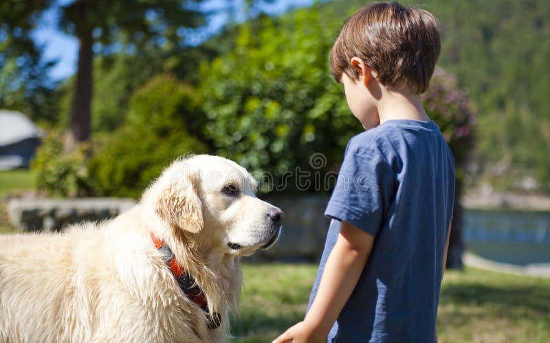 Boy and dog stock image. Image of offspring, portrait - 20968167