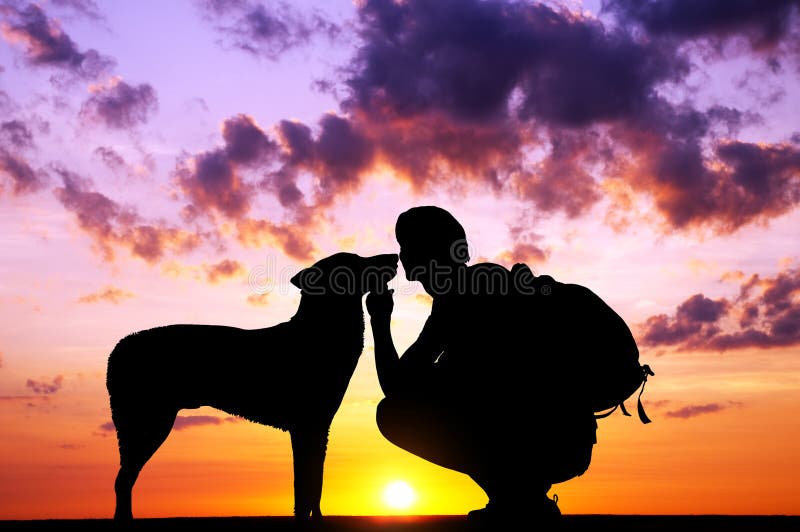 Boy Dog Sunset Stock Illustrations – 189 Boy Dog Sunset Stock ...