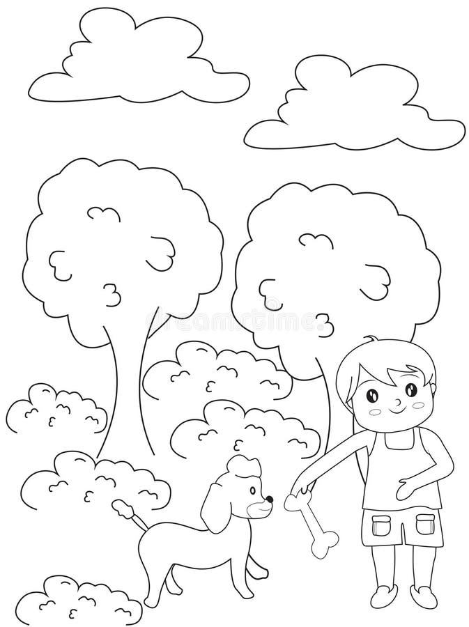 Boy And Dog Coloring Pages Coloring Pages