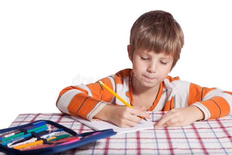 The boy doing exercises stock photo. Image of schoolkids - 85553692