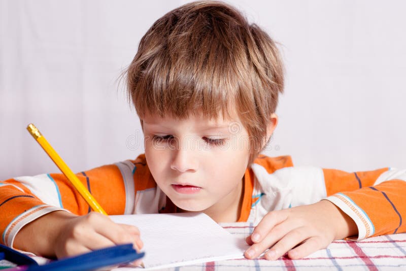 The boy doing exercises stock image. Image of schoolkids - 85553771