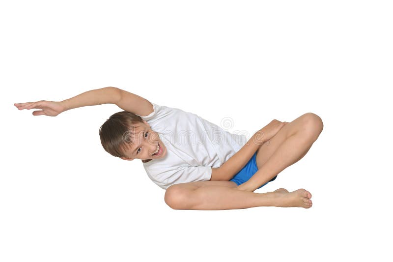 Boy doing exercises stock photo. Image of portrait, exercise - 43867574