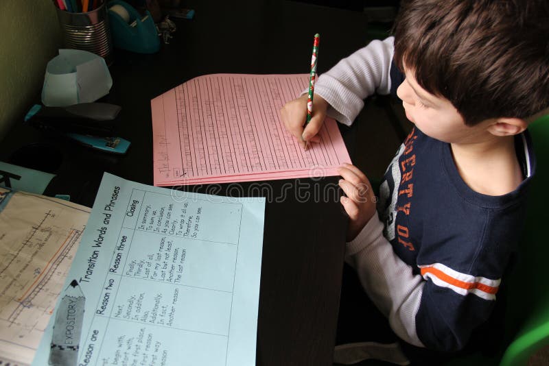 Boy doing homework stock photo. Image of knowledge, papers - 37951840