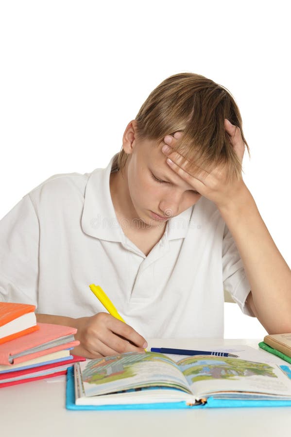 Portrait Teen Guy Doing Homework Stock Photos - Free & Royalty-Free ...