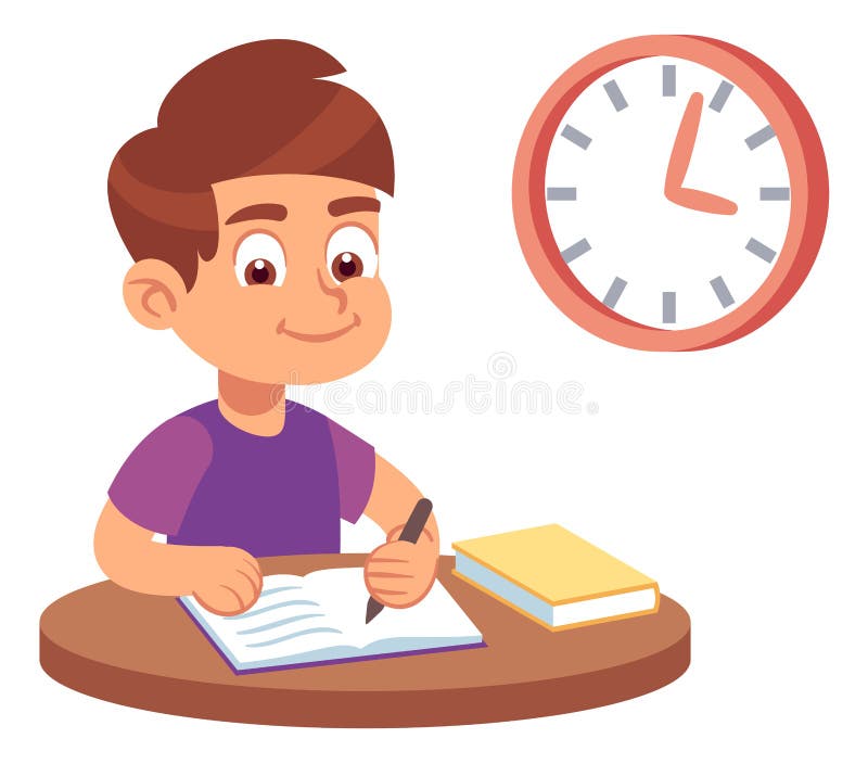 Kid Doing Homework Stock Illustrations – 1,081 Kid Doing Homework Stock ...