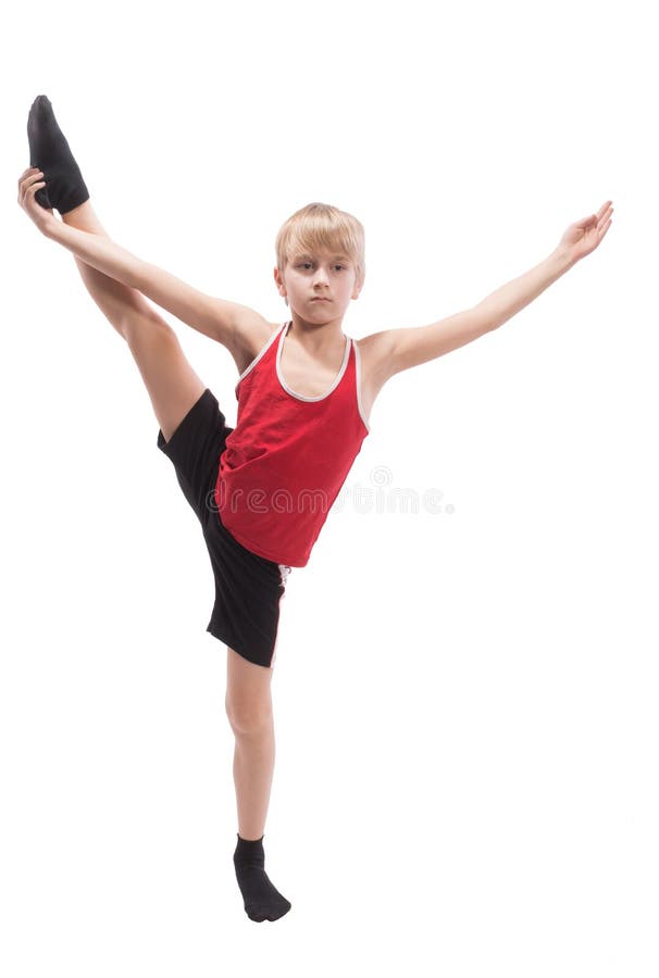 Boy doing vertical splits stock photo. Image of active - 28450100