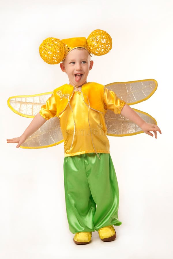 Boy in the Dragonfly Costume Stock Image - Image of looking, indoors ...