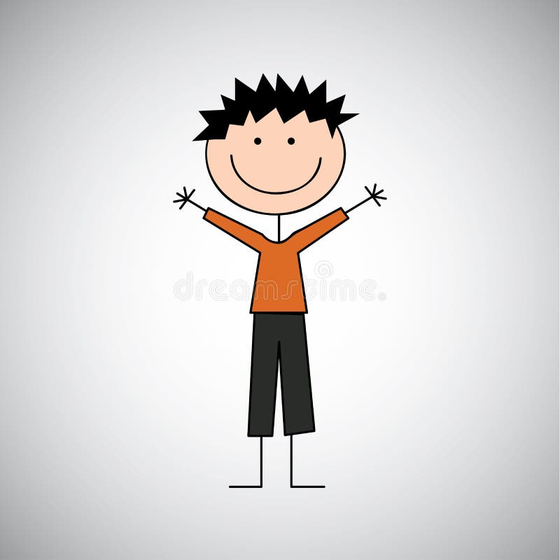Boy draw stock vector. Illustration of isolated, young - 44683833