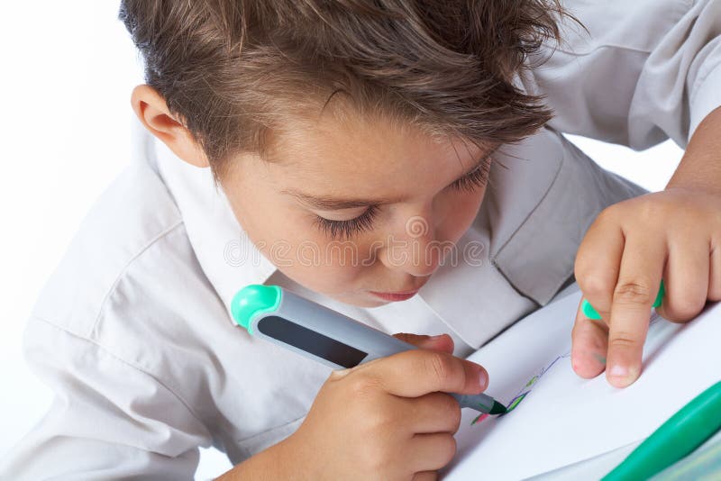 Boy drawing stock image. Image of learn, holding, pupil - 15220161