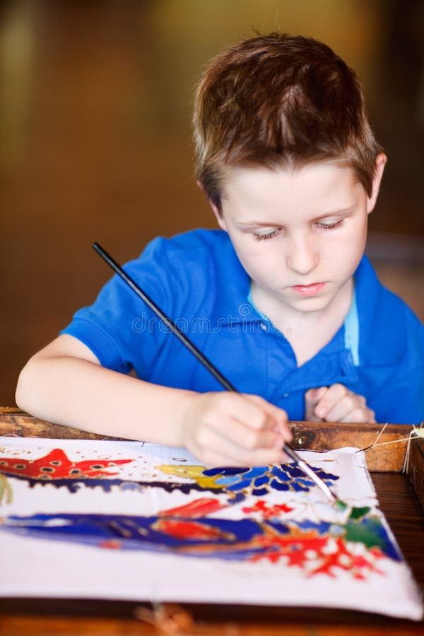Boy drawing stock image. Image of color, people, talented - 24239699