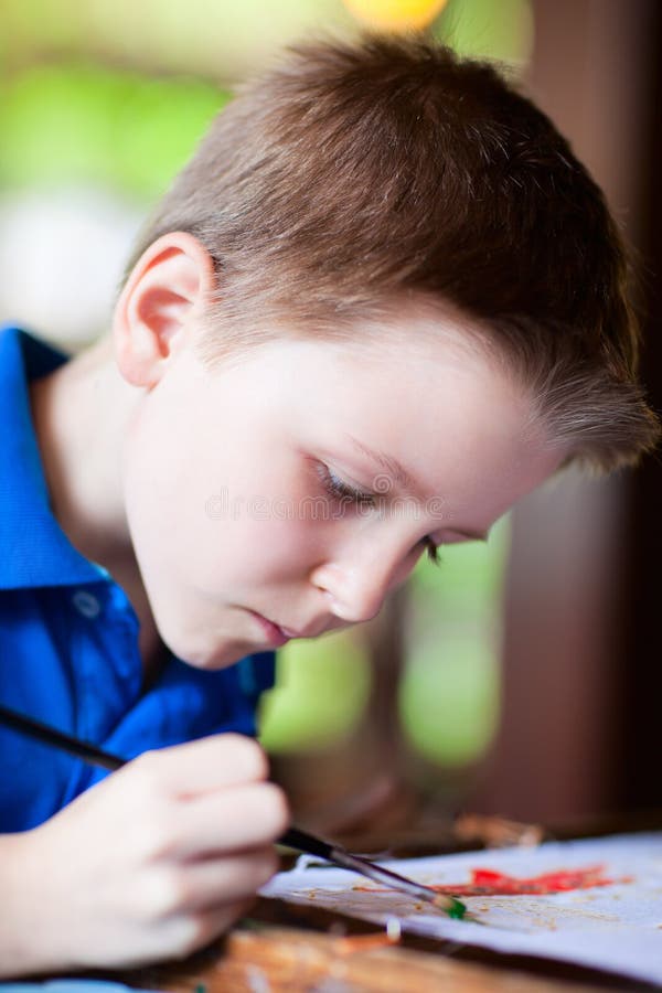 Boy drawing stock image. Image of person, creativity - 25371249