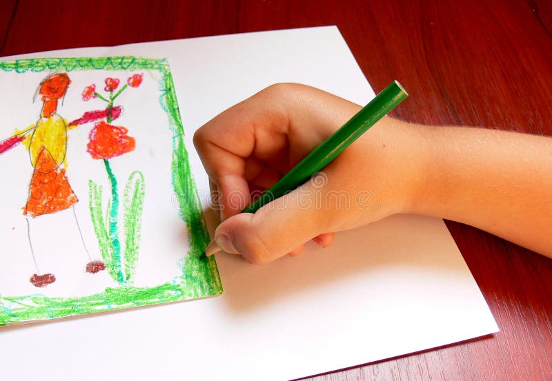 The Boy is Drawing a Picture Stock Image - Image of love, specific: 2546395