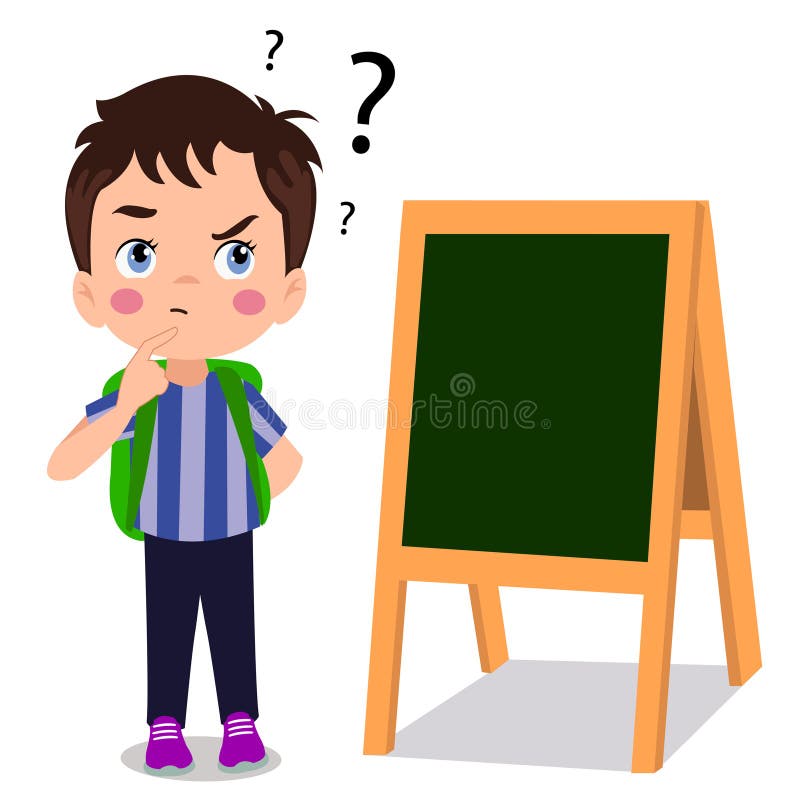 Boy Drawing with Question Mark Icon Stock Illustration - Illustration ...