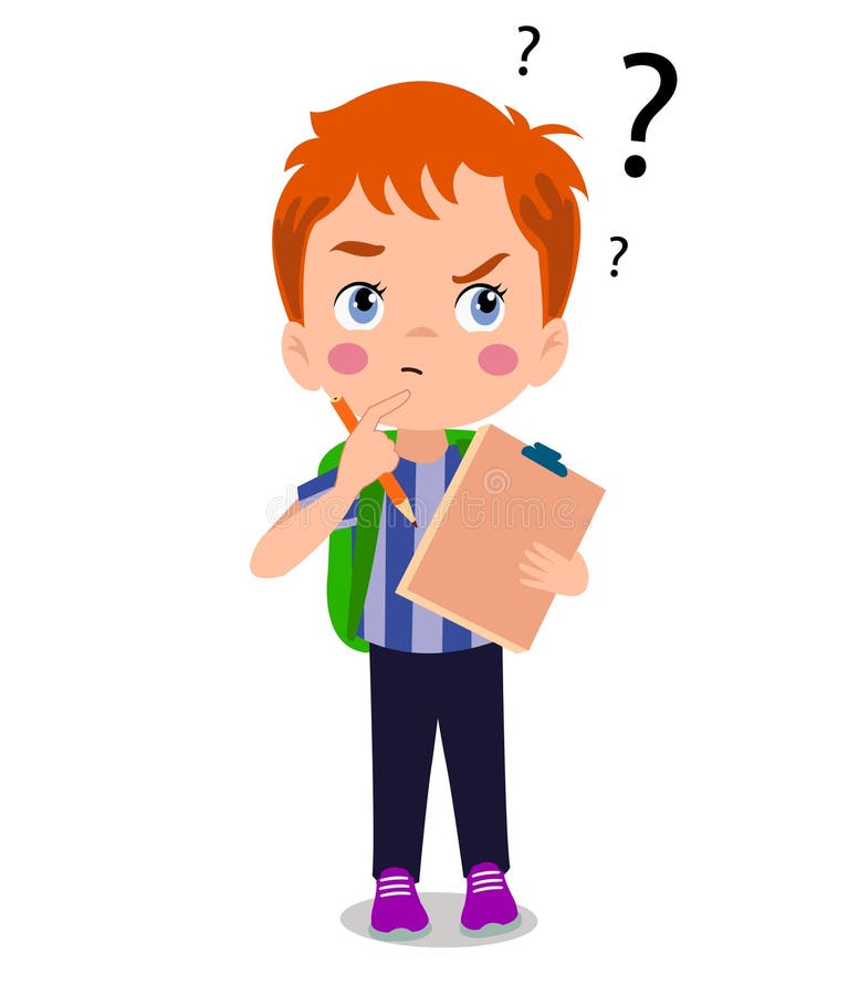 Boy Drawing with Question Mark Icon Stock Illustration - Illustration ...