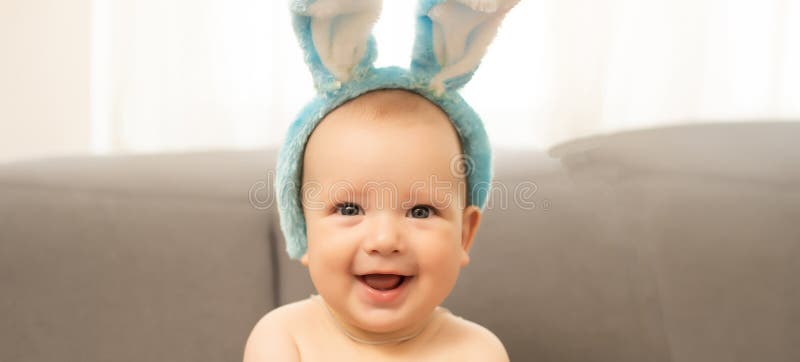 Boy Dressed As Bunny and Easter Eggs Stock Image - Image of ears ...