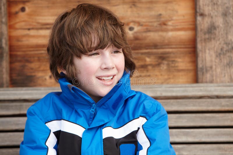 Boy Dressed for Cold Weather Stock Image - Image of jacket, smiling ...