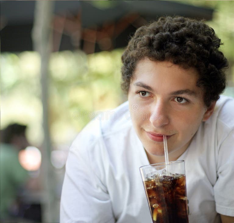 Boy drinking coke stock image. Image of drink, lunch, people - 253355