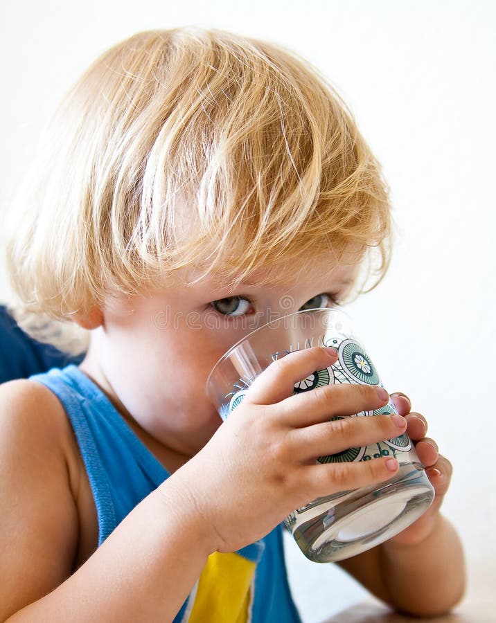 Boy is Drinking Mineral Water from Bottle Stock Image - Image of infant ...