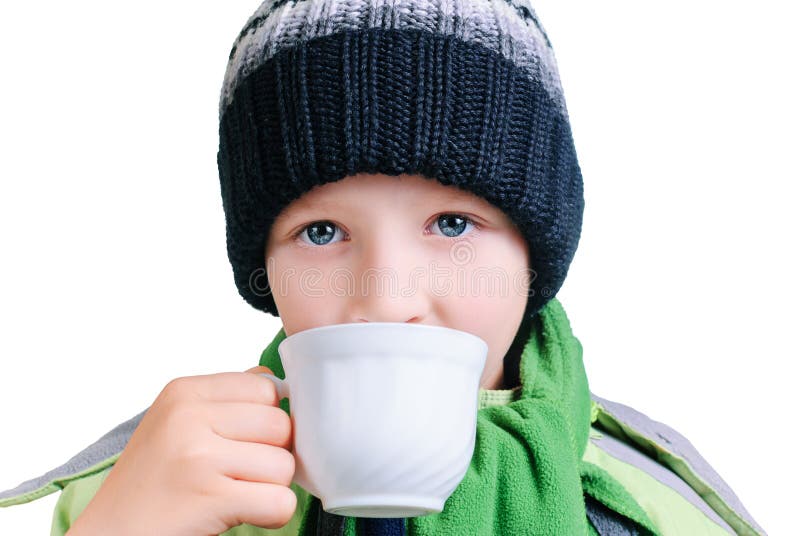 The boy drinks tea stock photo. Image of caucasian, babies - 47418526