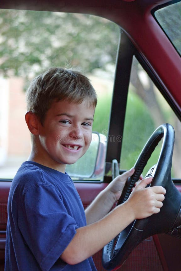 Boy Driver stock image. Image of life, automobile, cute - 1244259