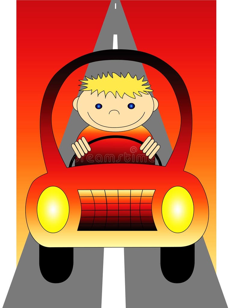 Cartoon Boy Driving Red Car Stock Illustrations – 468 Cartoon Boy ...