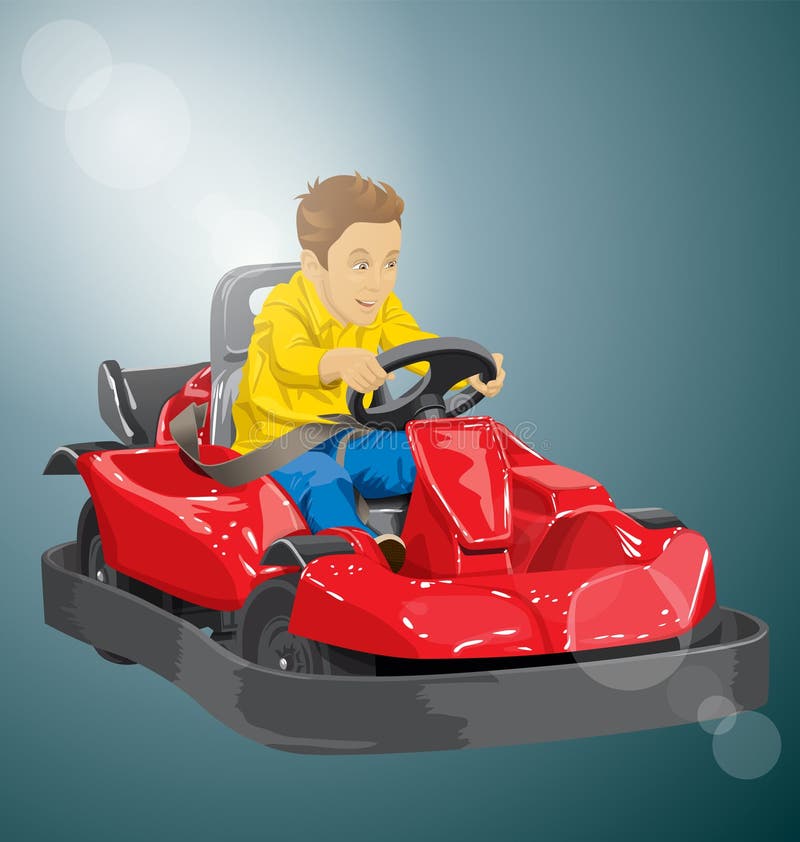 Cartoon Karting Illustration Stock Vector - Illustration of fast, speed ...