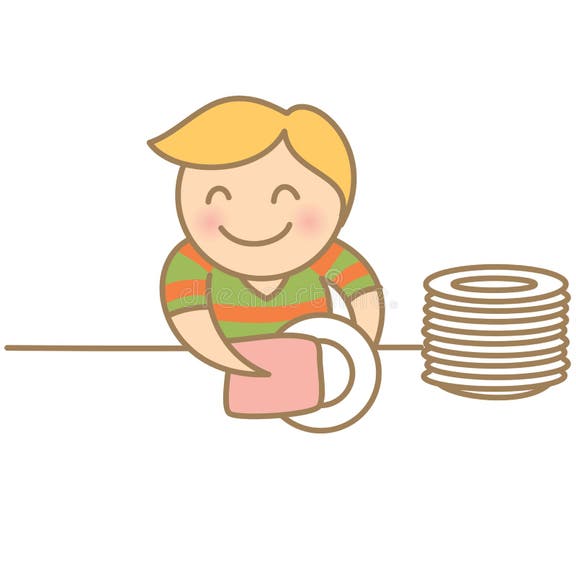Drying Dishes Stock Illustrations – 1,025 Drying Dishes Stock ...