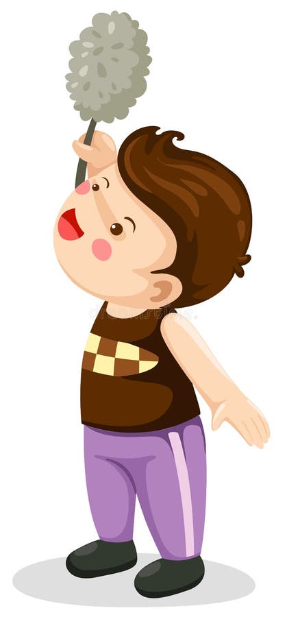 Boy dusting stock vector. Illustration of childhood, domestic - 20441483