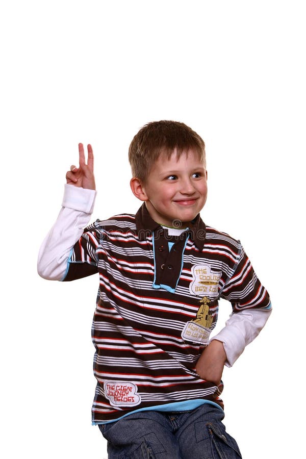 Boy eager to answer stock photo. Image of school, answer - 6252806