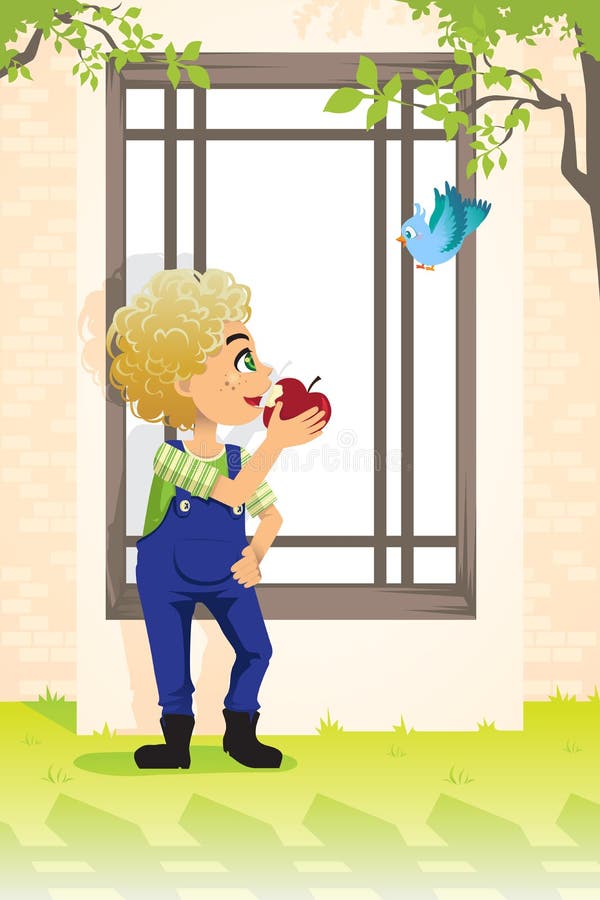 Boy Eating Apple Stock Illustrations – 949 Boy Eating Apple Stock ...