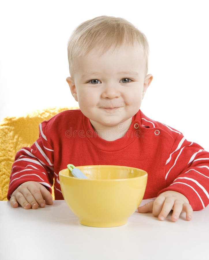 Boy eating breakfast stock image. Image of caucasian - 13341505