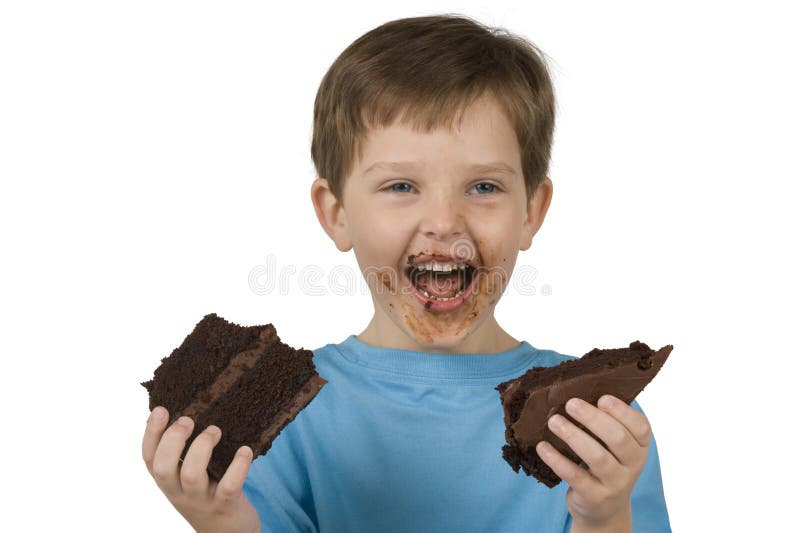 Boy Eating Cake stock image. Image of sweet, frosting - 9248147