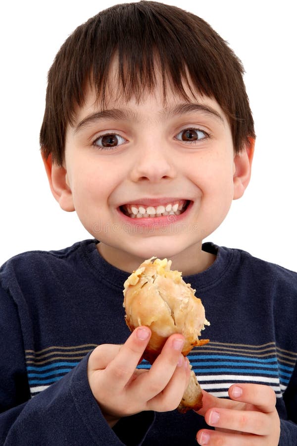 Boy Eating Chicken stock photo. Image of eating, eyes - 8669420