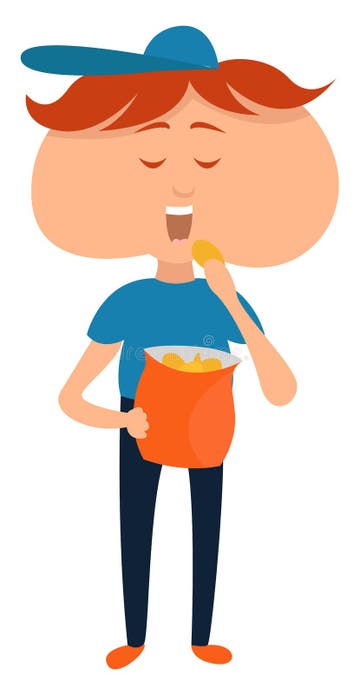 Kid Eating Chips Stock Illustrations – 151 Kid Eating Chips Stock ...