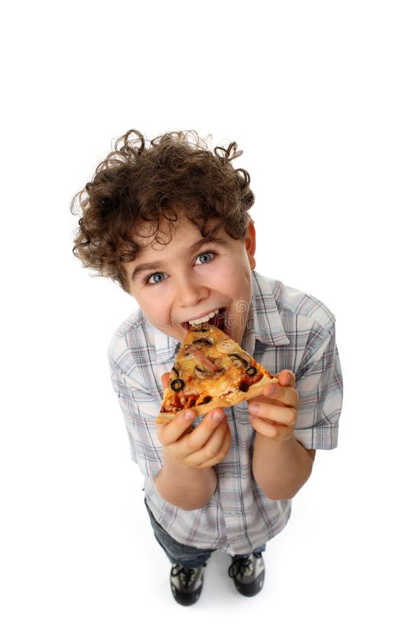 Happy kids with big pizza stock photo. Image of child - 37053220